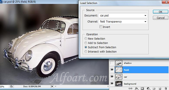 Luminous car design in Adobe Photoshop