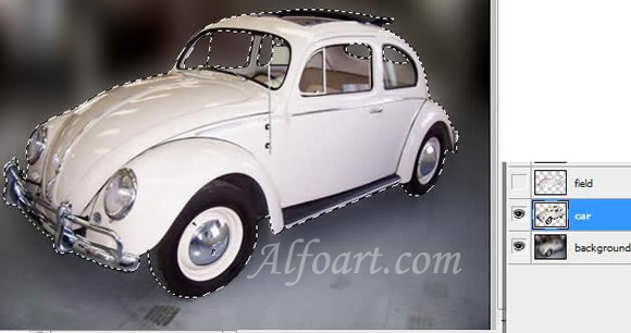 Luminous car design in Adobe Photoshop