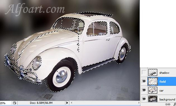 Luminous car design in Adobe Photoshop