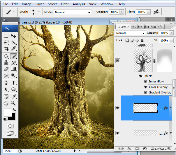 Learn to draw a realistic golden tree or photorealistic golden apples ...