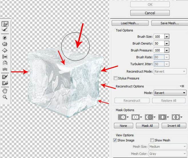 Ice cube 3D photoshop tools tutorial. 3D scene ice cube and cherry ...